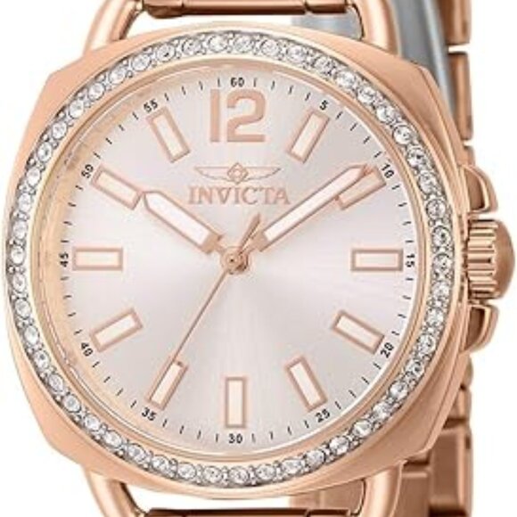 Invicta | Jewelry | Invicta Angel Quartz Diamond Rose Gold Dial Ladies ...